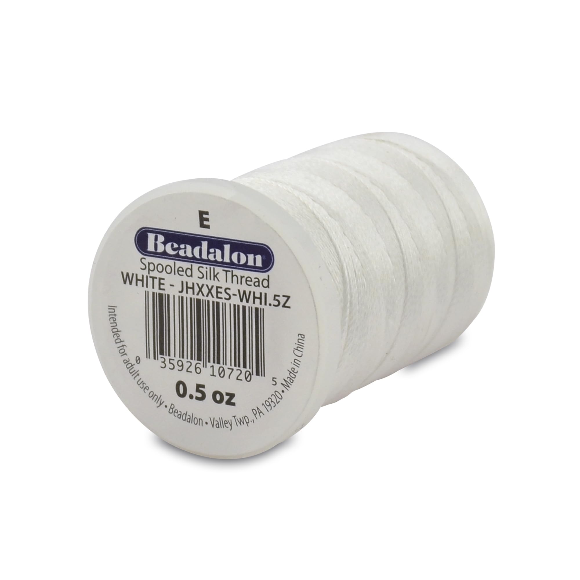 Amazon.com: Beadalon Silk Thread, Size E / .013 in, White, 0.5 oz, 600 ft