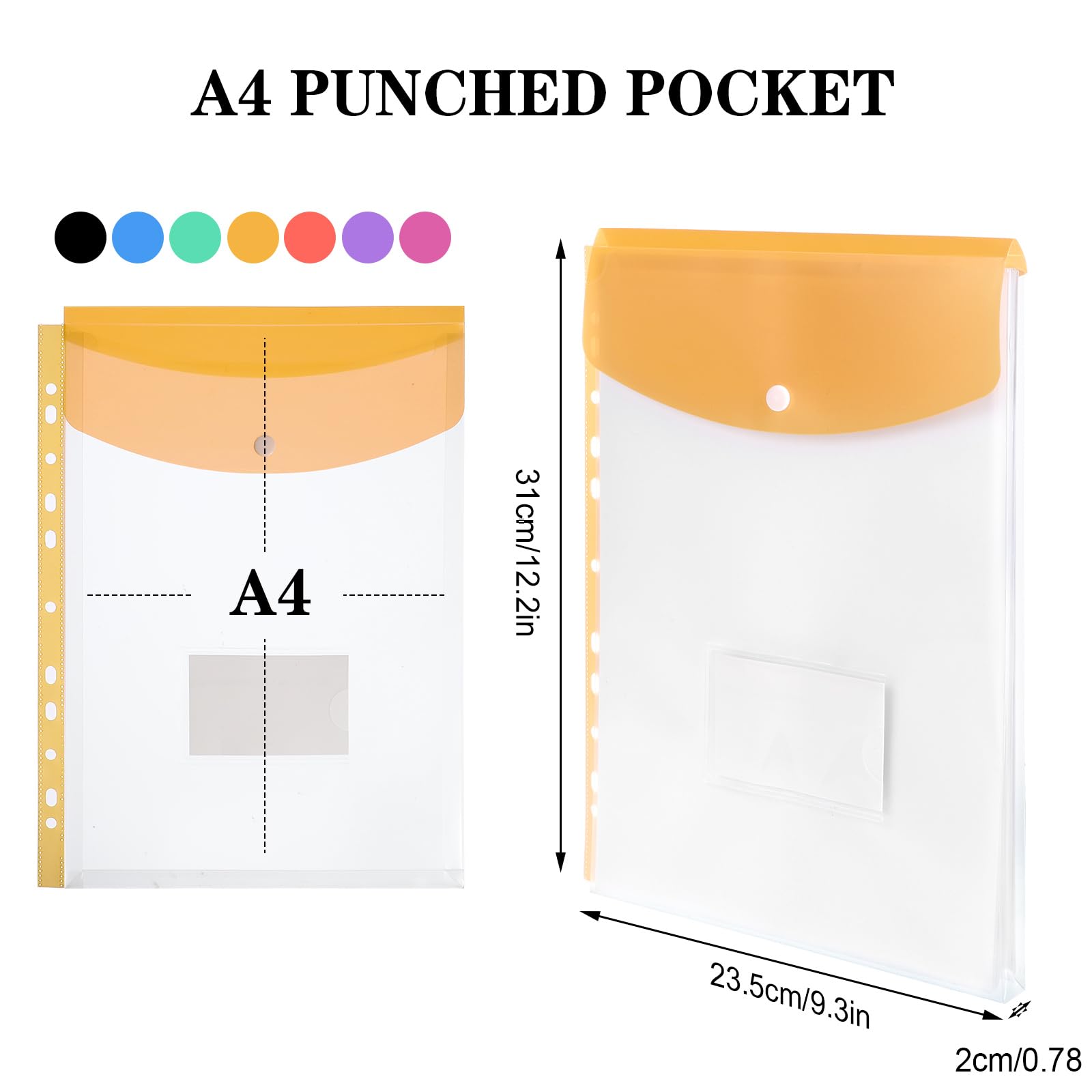 Plastic Wallets A4 Punched Pockets, 14 Pack Expandable Plastic Folders ...