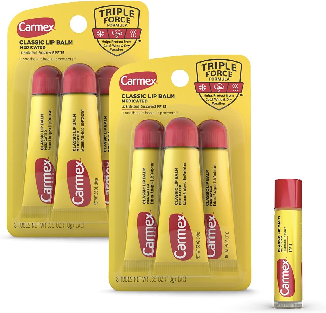 Amazon.com : Carmex Classic Lip Balm, 0.35 Ounce (Pack of 3) : Lip ...