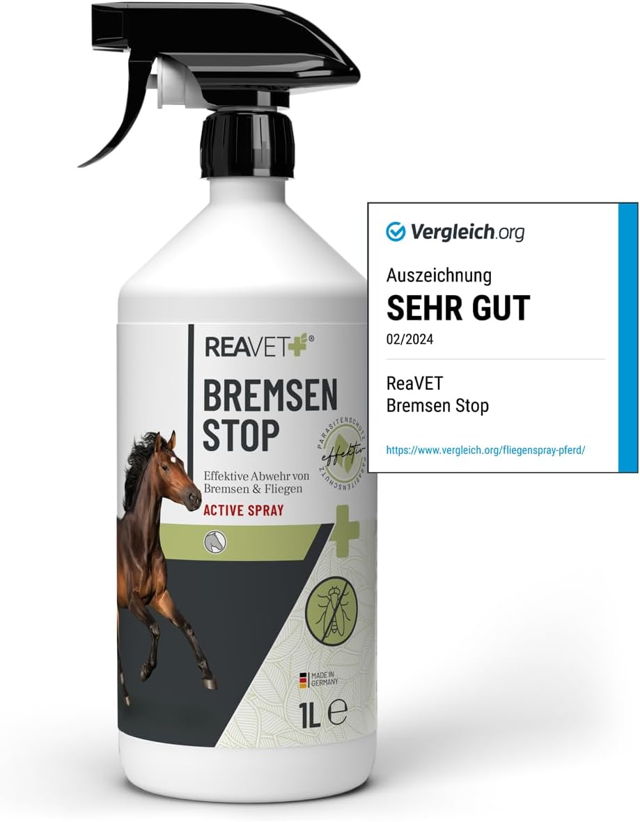 TESTURTEIL SEHR GUT ReaVET Bremsen Stop **TESTSIEGER** Fliegenspray ...