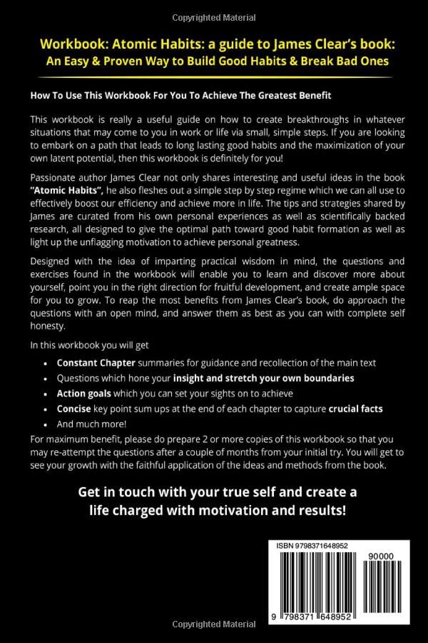 Snapklik.com : Workbook: Atomic Habits: A Guide To James Clears Book ...