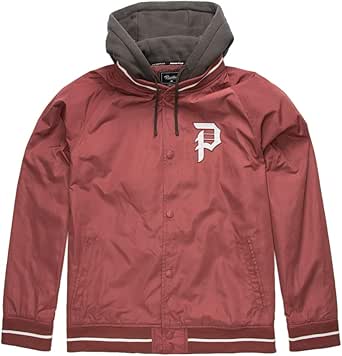 Amazon.com: Primitive Varsity 2-Fer Coaches Jacket, Burgandy, Large ...