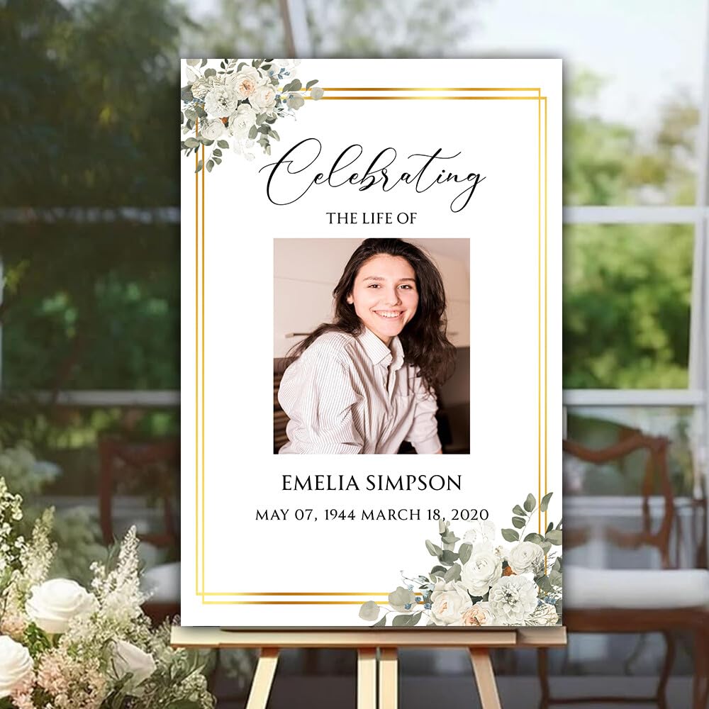 Amazon.com: Personalized Celebration of Life Sign, Funeral Welcome Sign ...