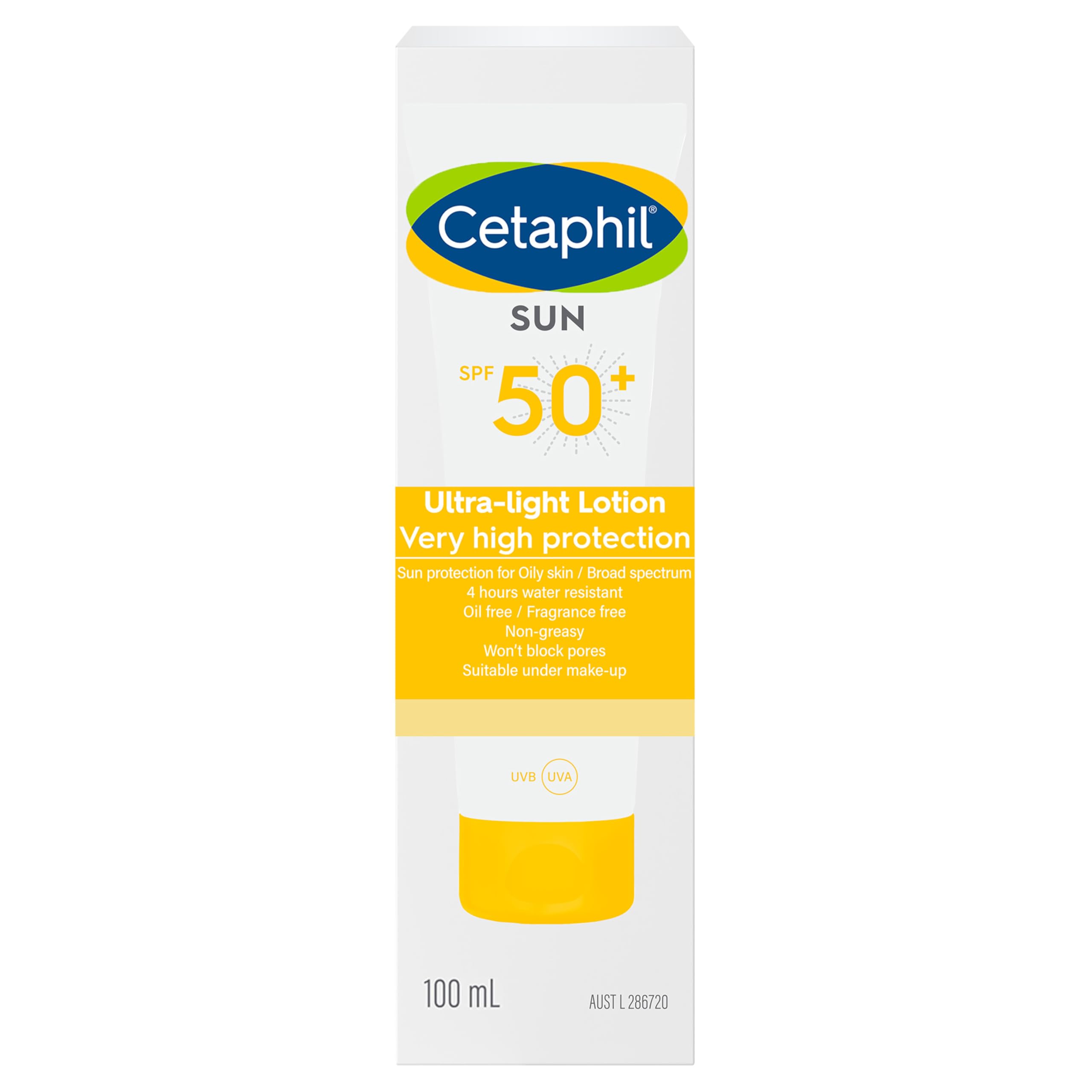 Cetaphil Ultra-Light Sunscreen Lotion SPF 50+ 100ml, Broad Spectrum Sun ...