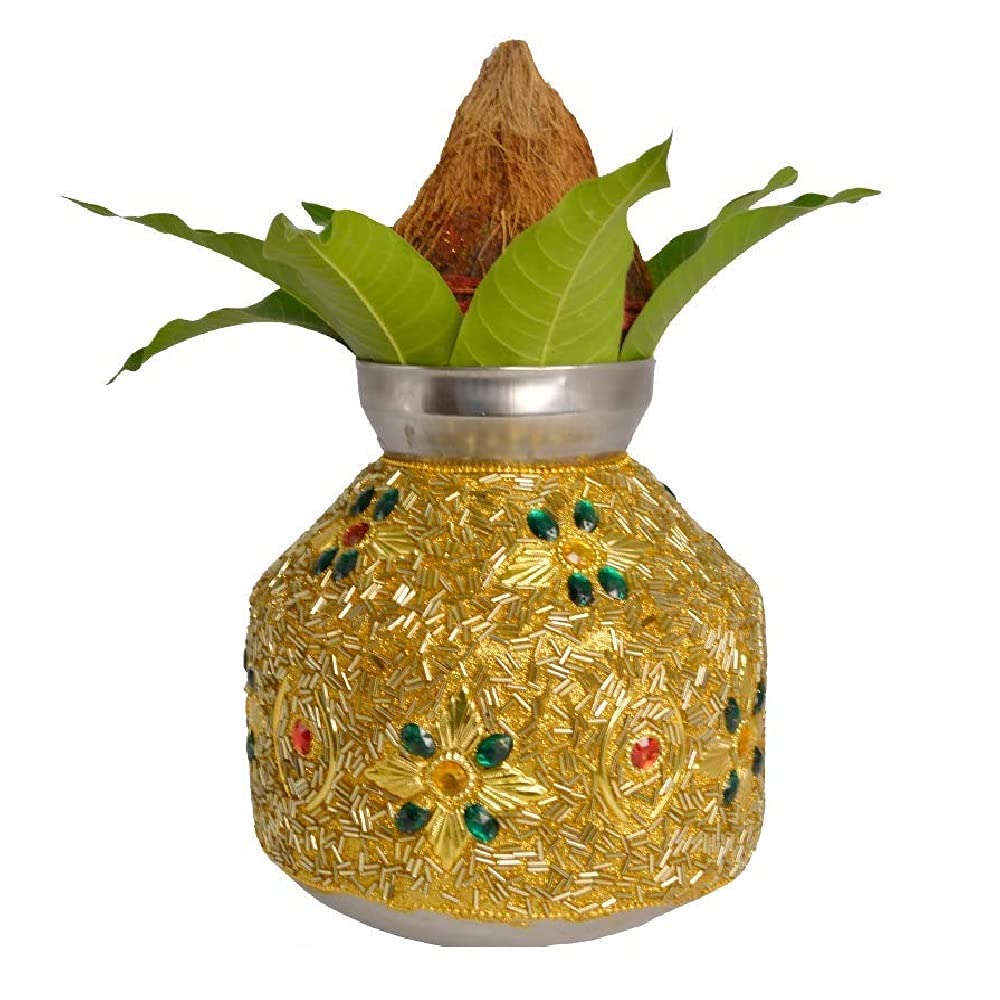 Buy Santarms Handmade Mangal Kalash For Pooja Ritual And Water Storage ...
