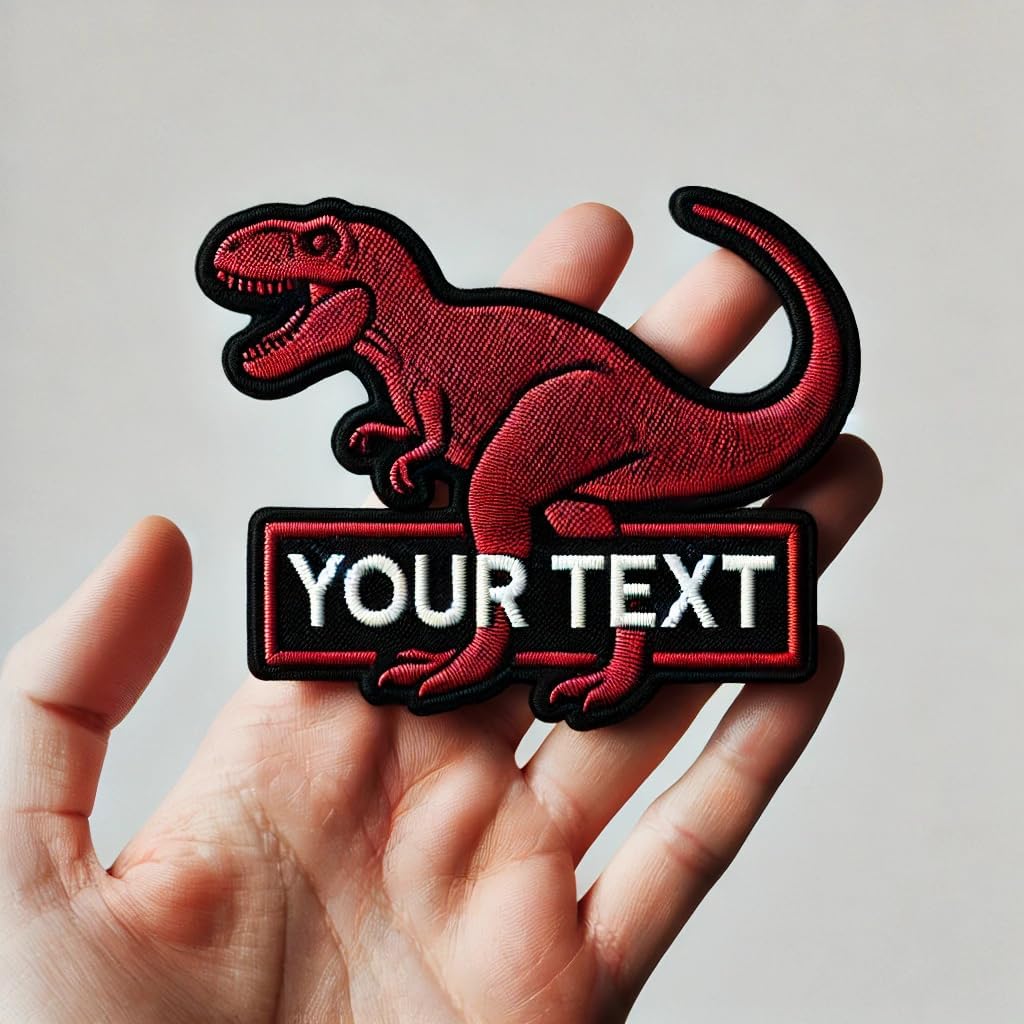 Amazon.com: Custom Text Dinosaur Embroidered Patch, Personalized Iron ...