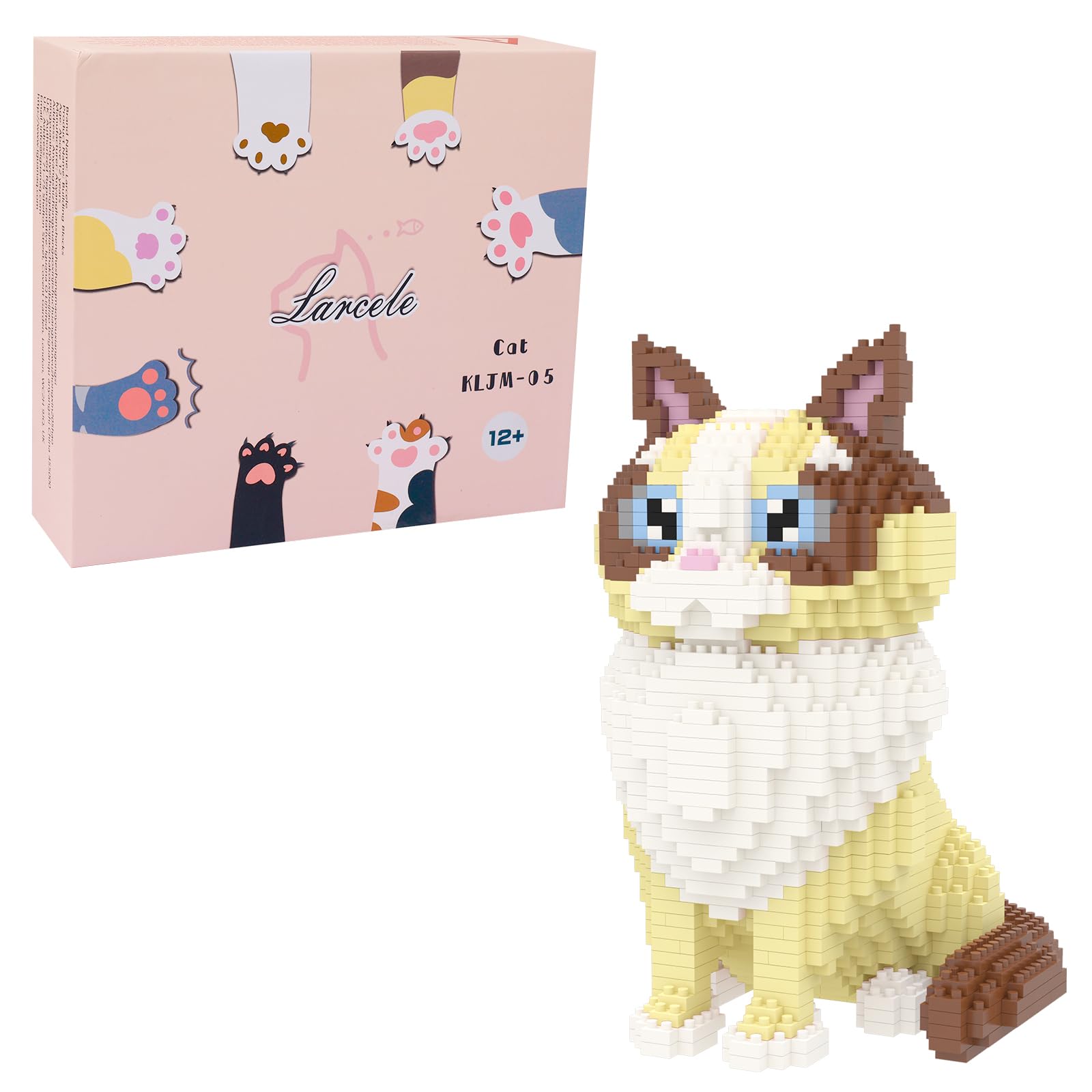 Amazon.com: Larcele Cat Micro Building Blocks Animal Set, DIY Mini 3D ...