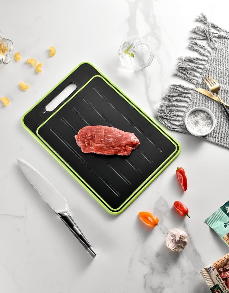 Amazon.com: KITCHEN Matters 4 in 1 Defrosting Cutting Board, Green, 14. ...