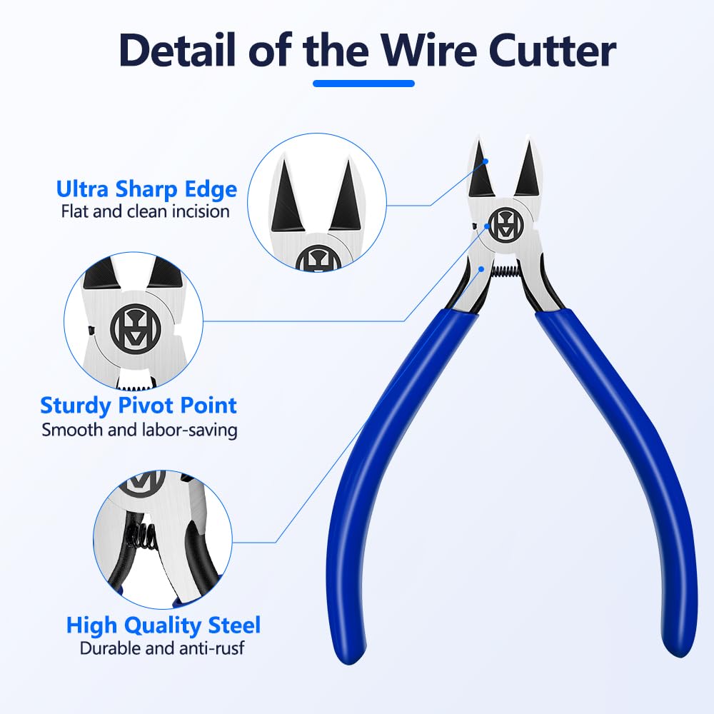Snapklik.com : Wire Cutters Precision Flush Cutters Ultra Sharp Wire ...