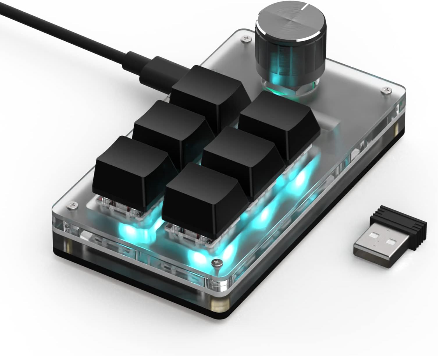 BRIMFORD 6 Keys Mini Macro Keyboard, One Handed Custom Programmable Macro Keypad Compatible for ...