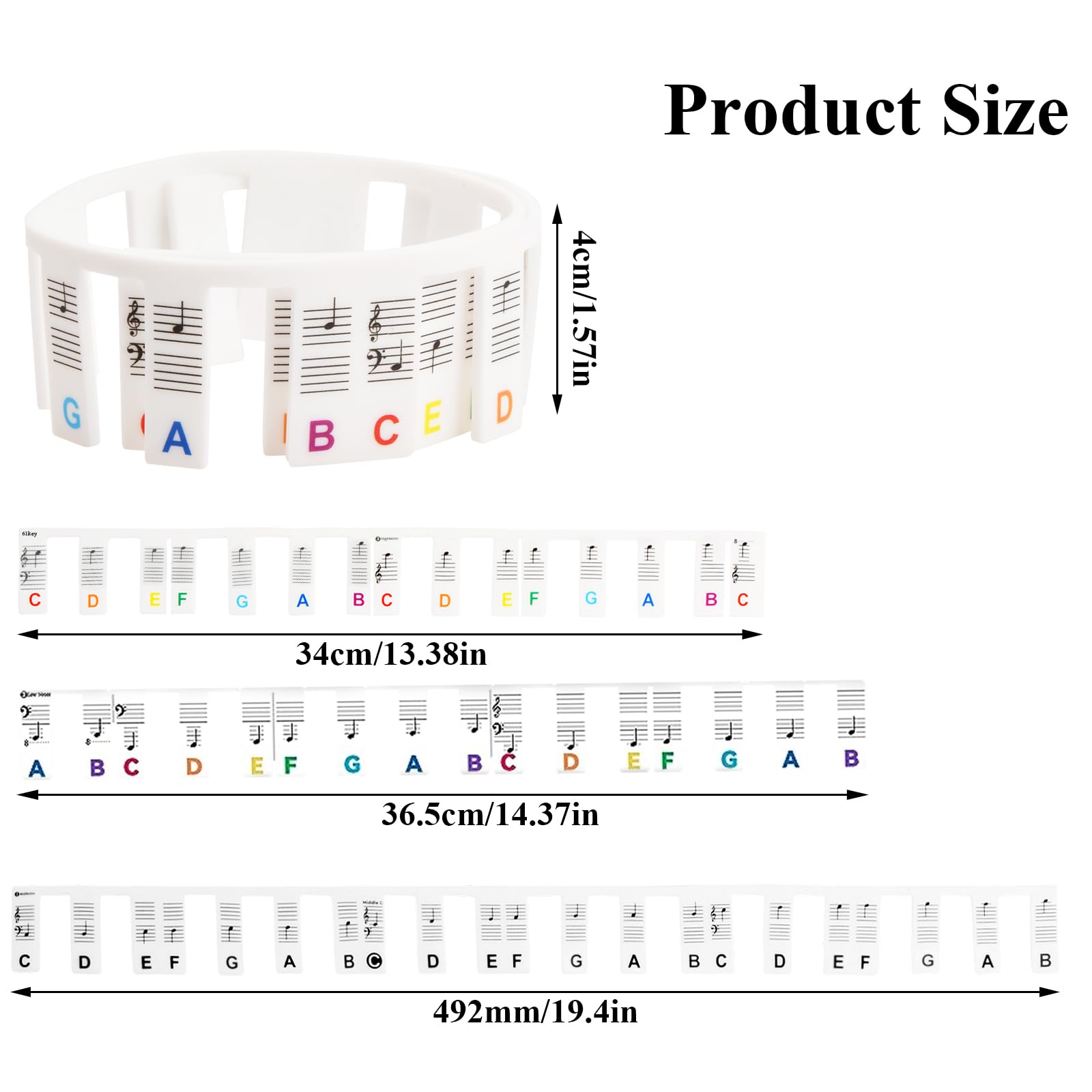 Silicone Piano Keyboard Stickers, Removable Piano Keyboard Note Labels ...
