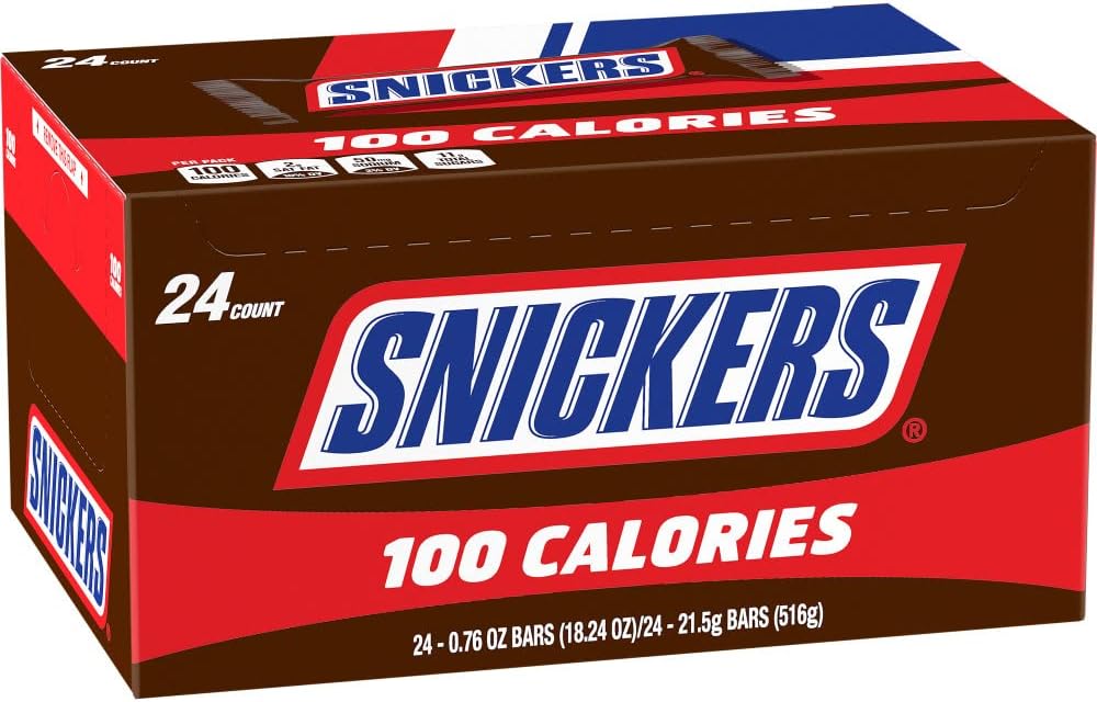 Amazon.com: Snickers 100 Calories Chocolate Candy Bars, 0.76 Ounce ...