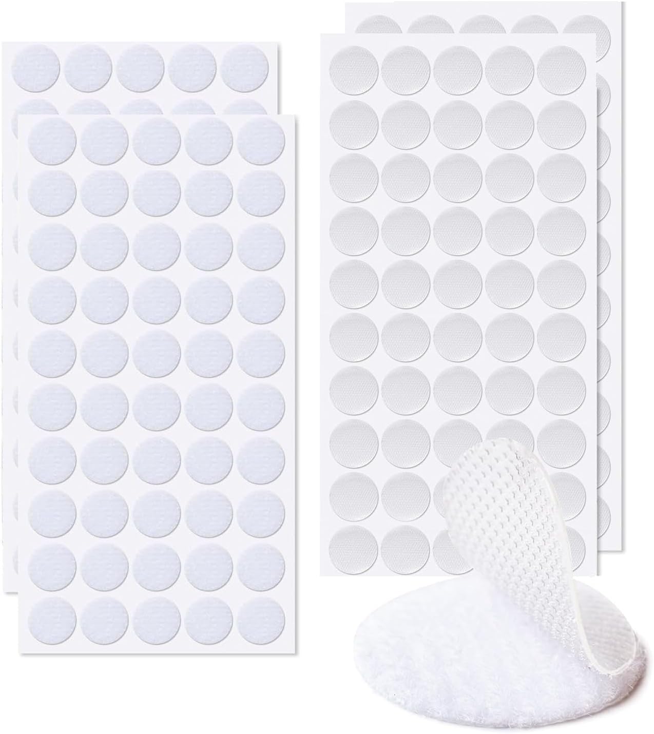 100 Pairs Self-Adhesive Hook and Loop Dots, 20 mm Self Adhesive Sticky ...