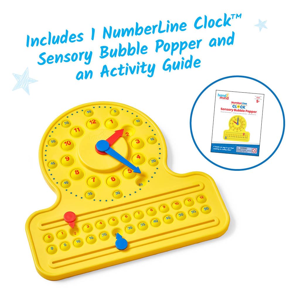 Snapklik.com : Hand2mind NumberLine Clock Sensory Bubble Popper, Push ...
