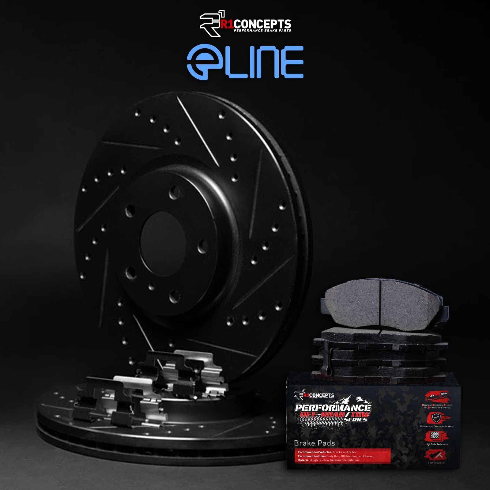 R1 Concepts Whvh1 54049 R1 Eline Series Brake Rotors D S Black Perf ...