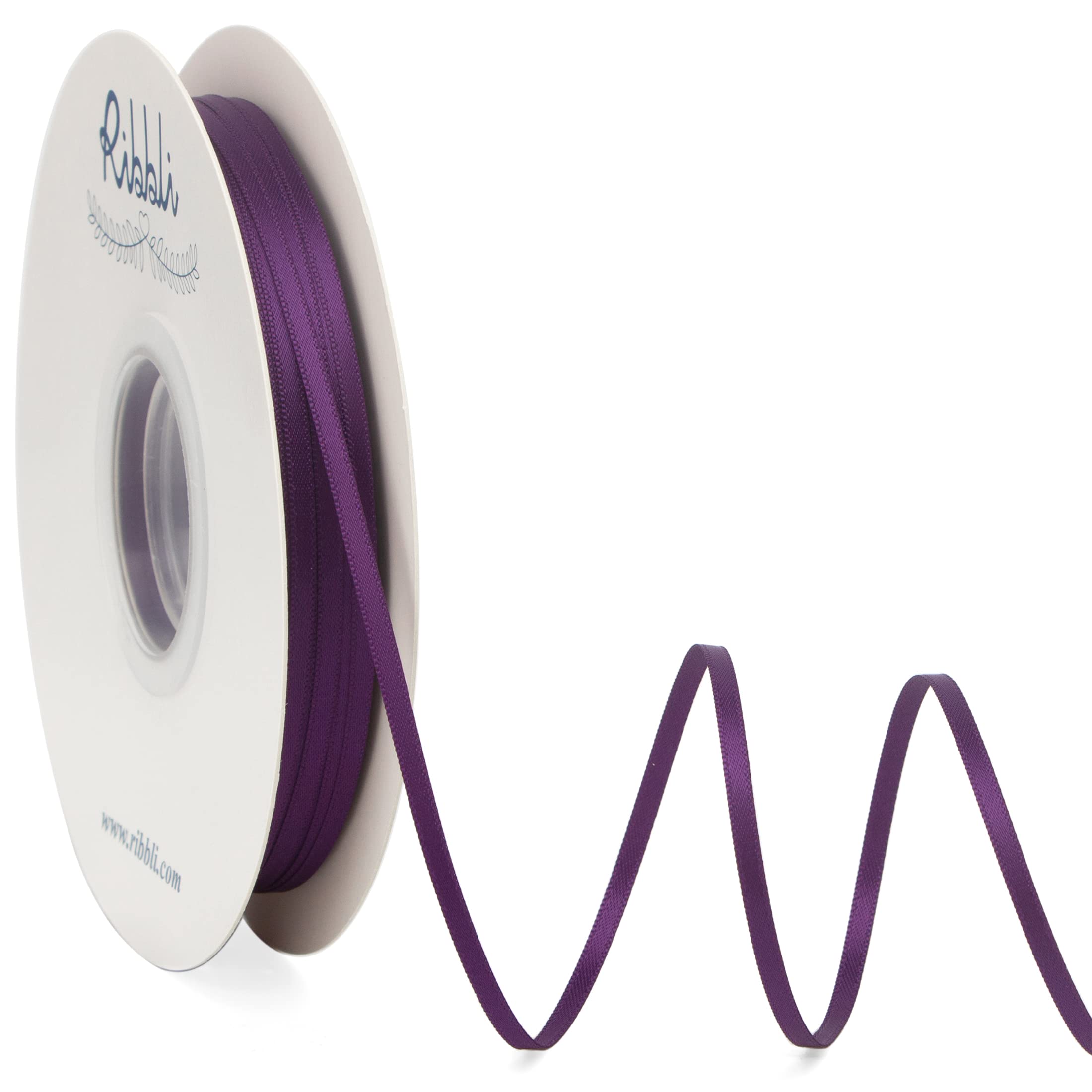 Snapklik.com : Satin Ribbon 1/8 Inch X Continuous 100 Yards, Thin Plum ...