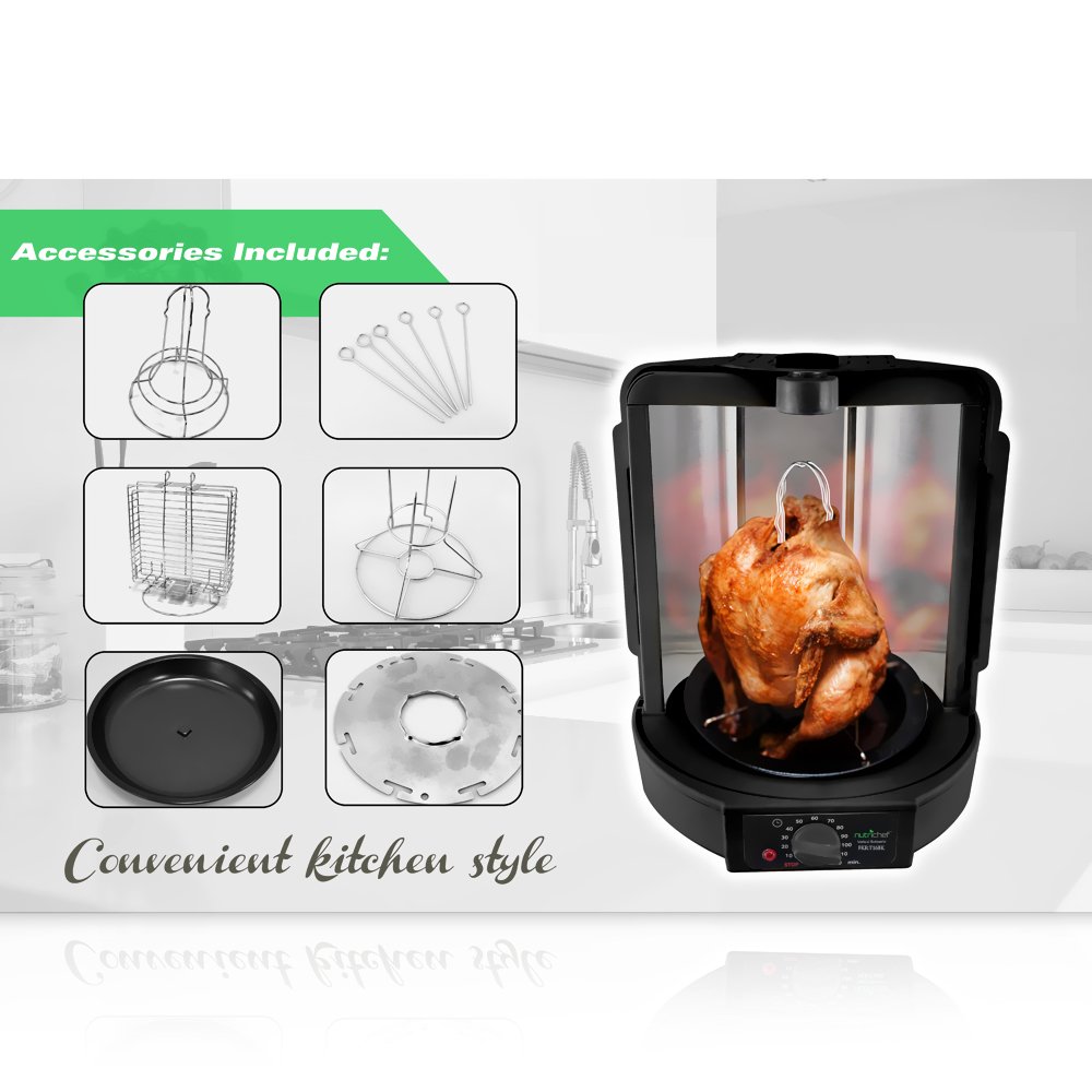 Vertical Countertop Rotisserie Oven Roaster, Rotating Shawarma And ...