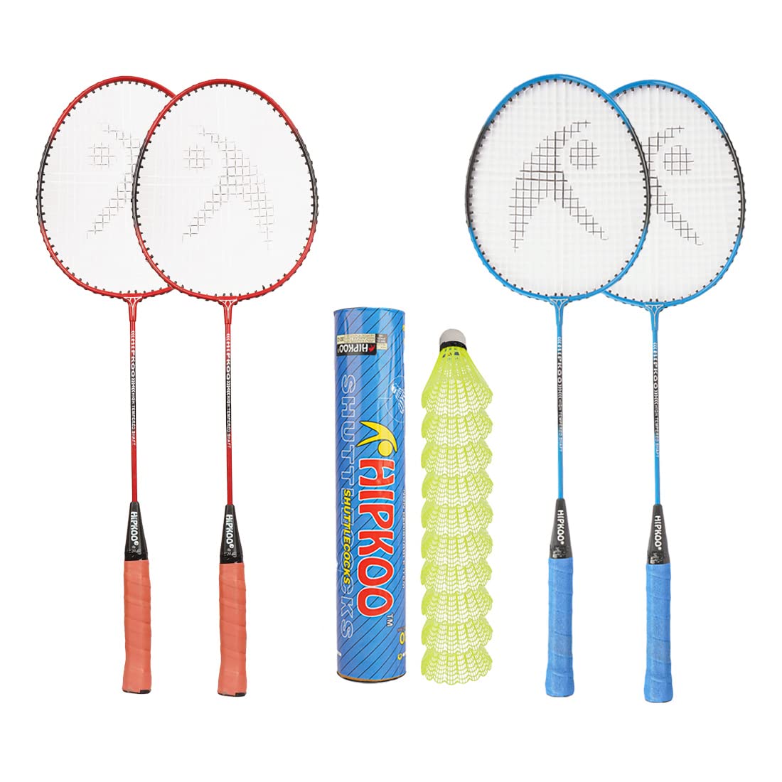 Hipkoo Sports Aluminum Badminton Rackets Set of 4| Wide Body Shuttle ...