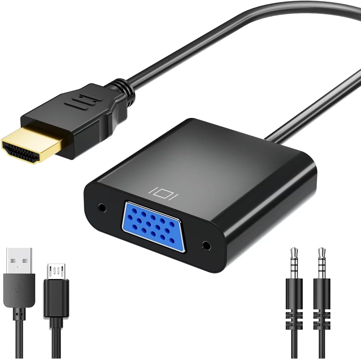 Amazon.com: DTECH HDMI to VGA Adapter with 3.5mm Audio Jack for ...