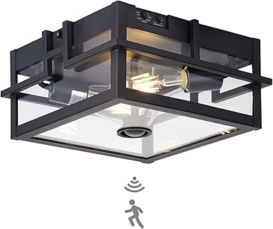 Upgraded Motion Sensor Outdoor Ceiling Light,outdoor flush mount porch ...
