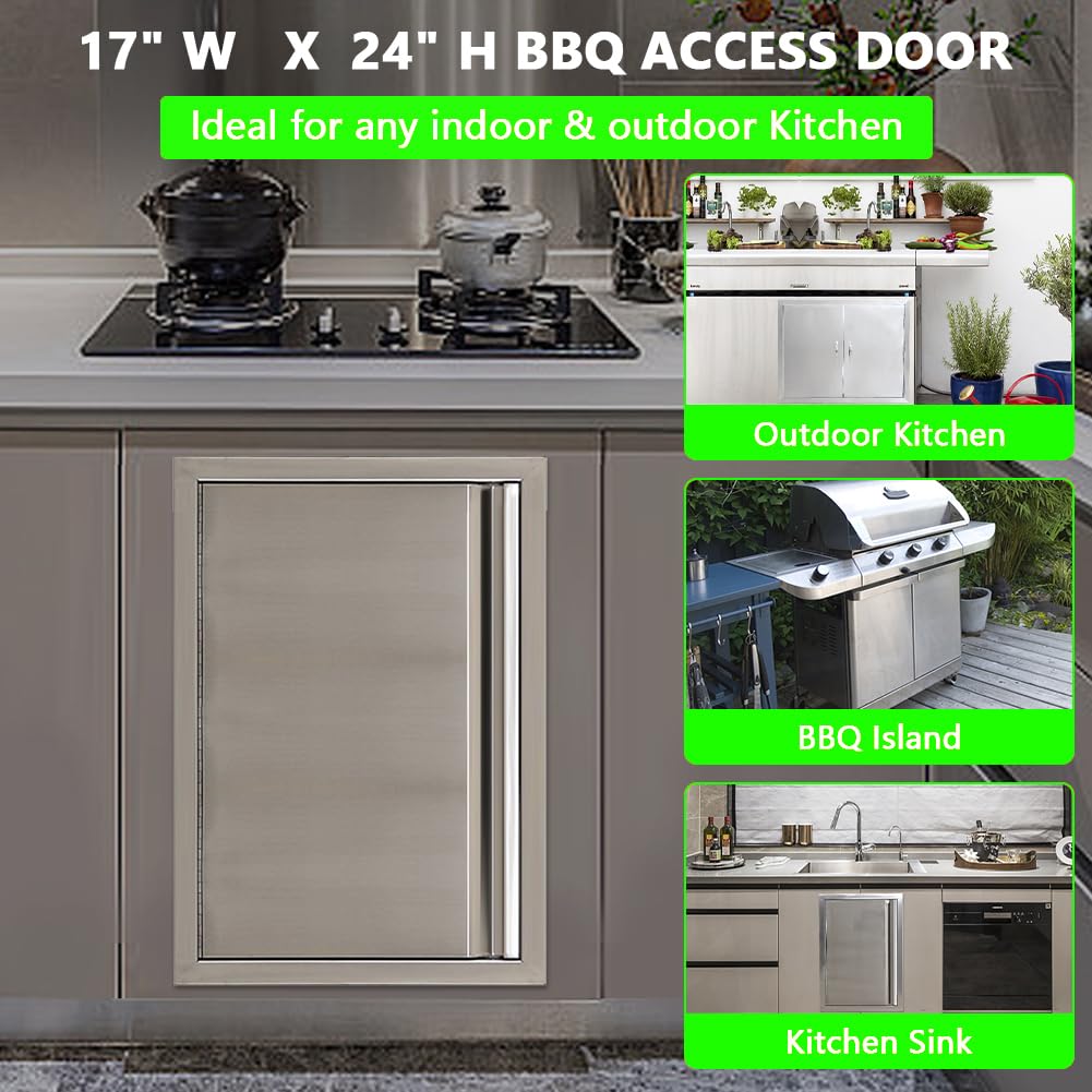 Snapklik.com : Outdoor Kitchen Door, 17 In W X 24 In H BBQ Access Door ...