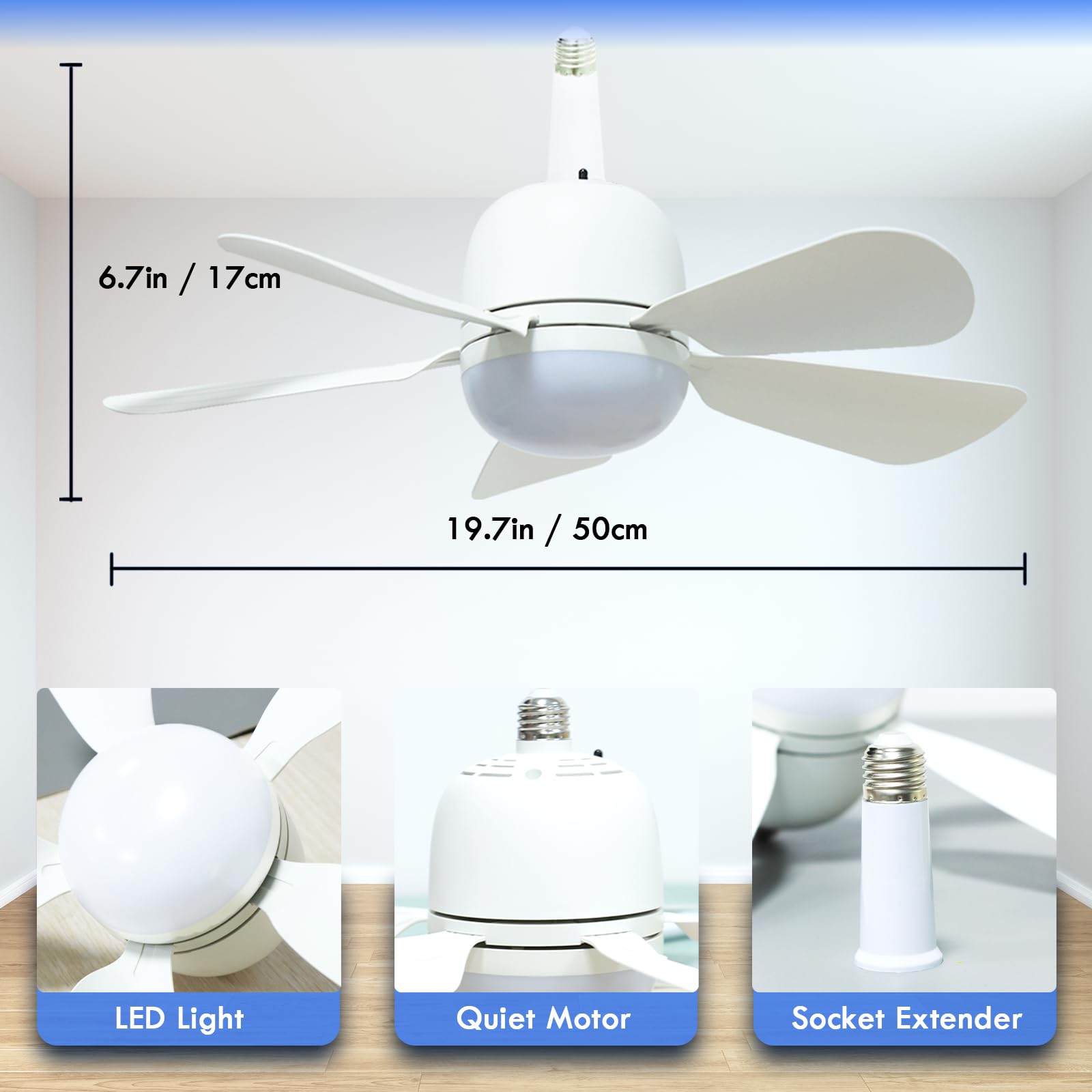 Light And Fan Combo BECLOG Ceiling Fans With Lights And Remote, Socket ...