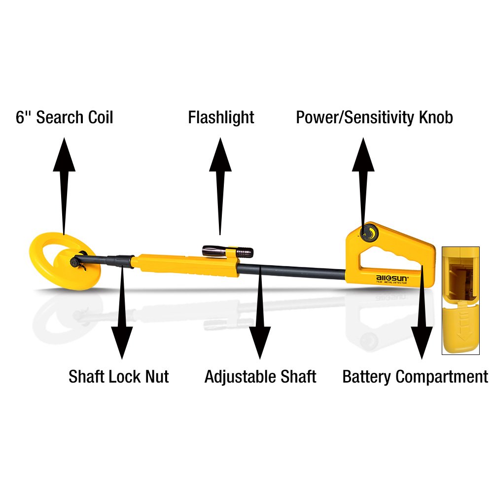Snapklik.com : ALLOSUN TS20A+Huang Junior Metal Detector