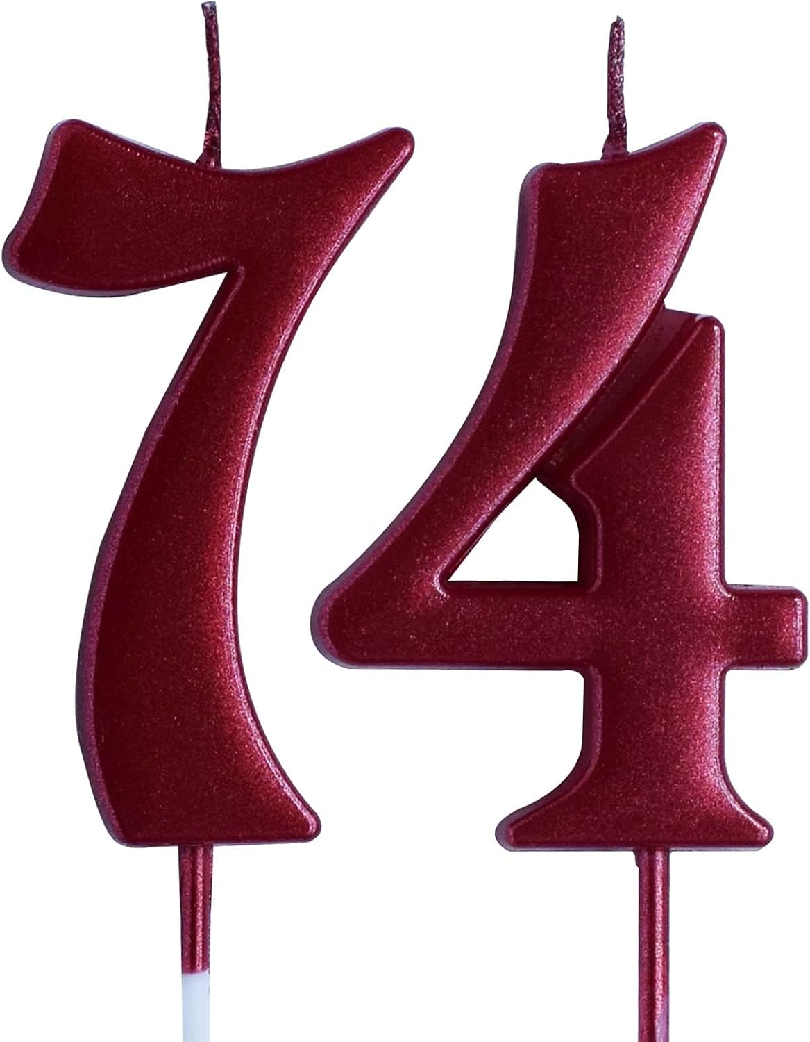 Amazon.com: Red 74th Birthday Candle, Number 74 Years Old Candles Cake ...