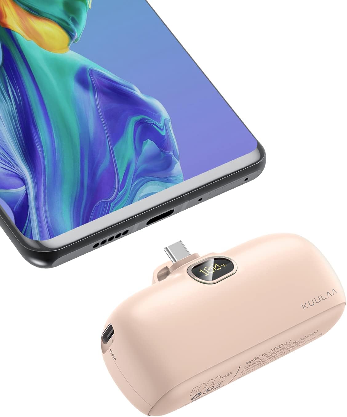 Kuulaa Mini USB C Power Bank 5000mAh, Type C Portable Charger Android ...