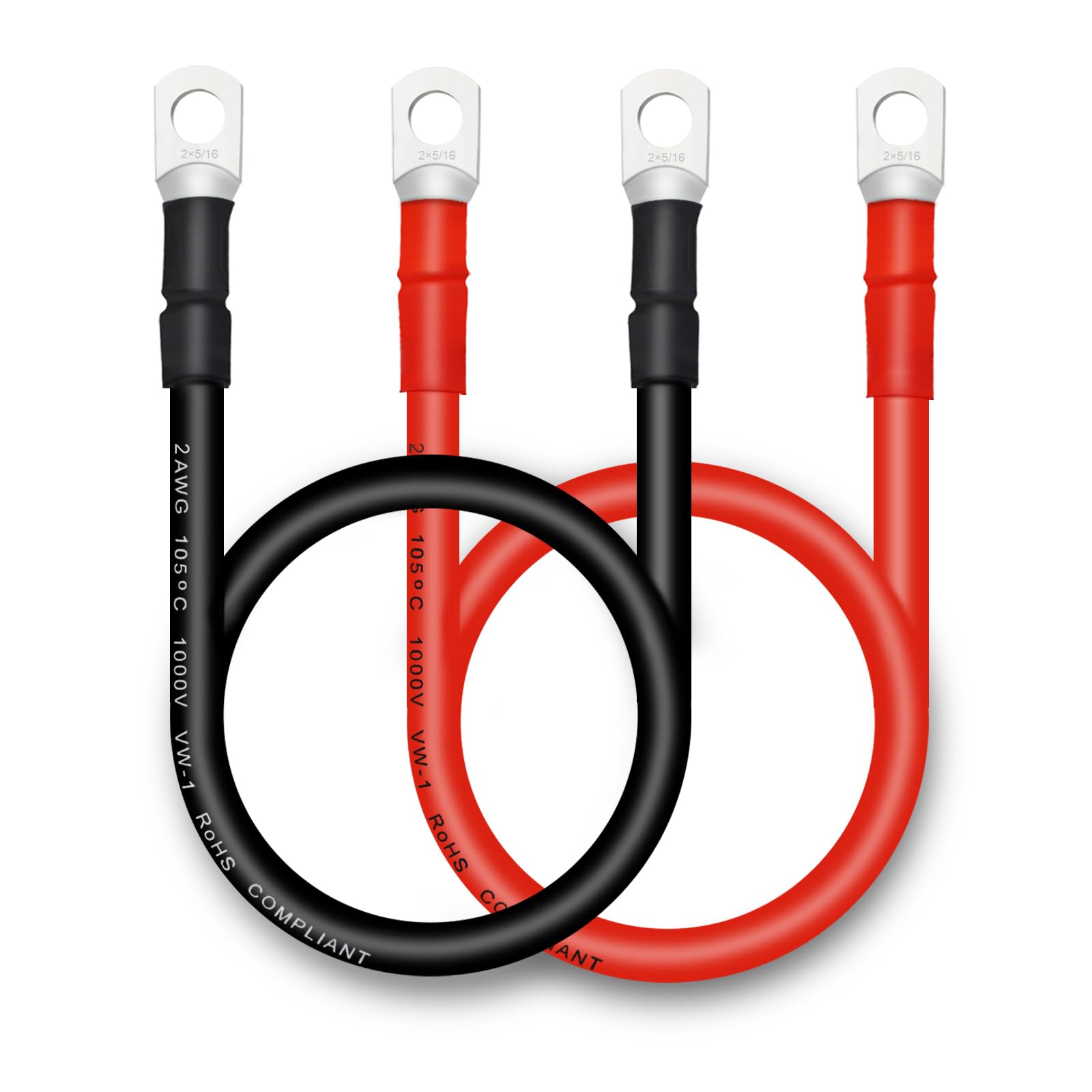 Amazon.com: QIATOL Battery Cable, 2 AWG Battery Cables with Terminals ...