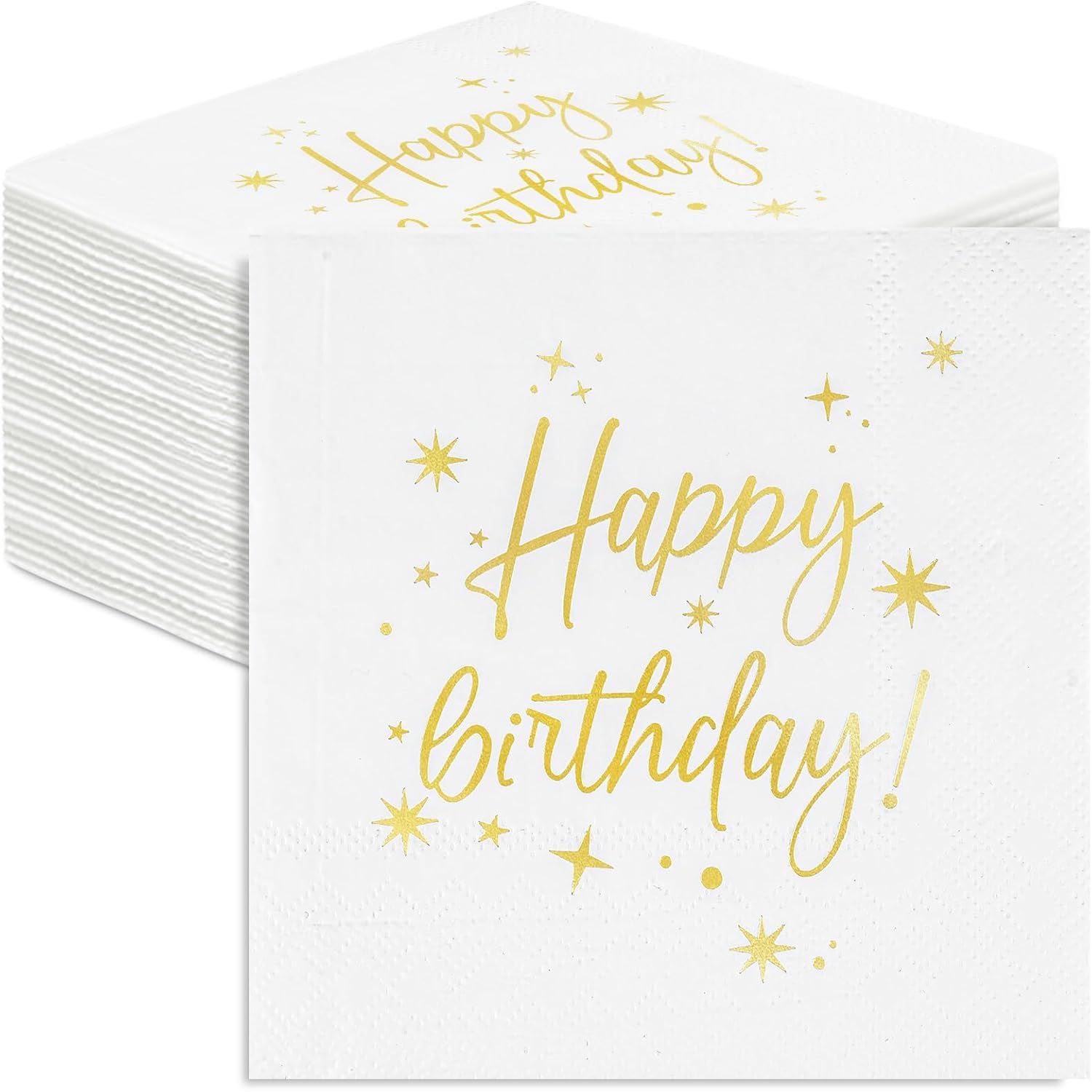 Amazon.com | 100 Pack Happy Birthday Cocktail Napkins, Disposable ...