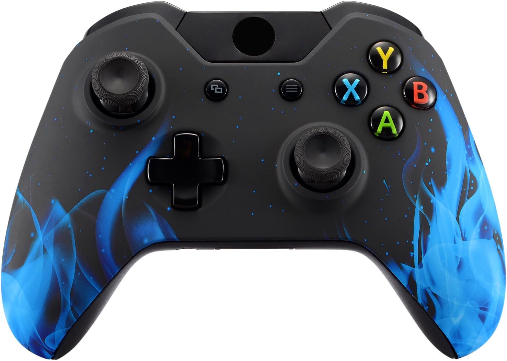 eXtremeRate® Blue Flame Soft Touch Grip Front Housing Shell Faceplate ...
