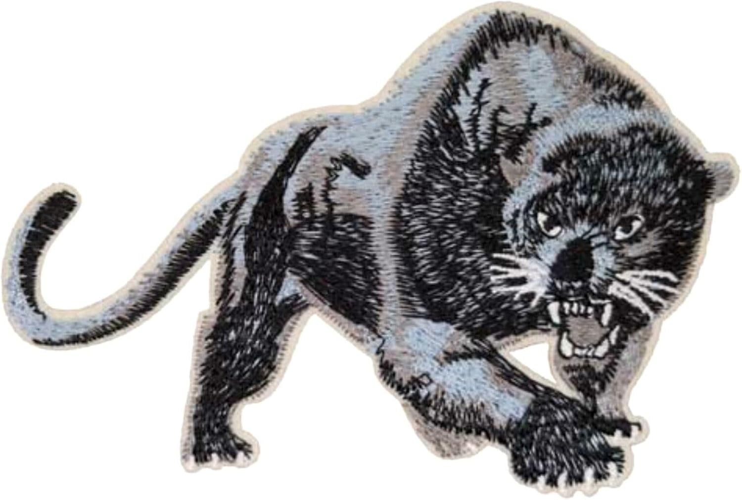 Amazon.com: Cool Black Panther Face Embroidered Applique Patch - Black 4,92 х 3,35" - Iron On ...