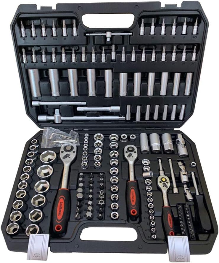 Gbrand 171 pcs/Set Socket Spanner Set 1/4 Drive Metric Extension Bar ...