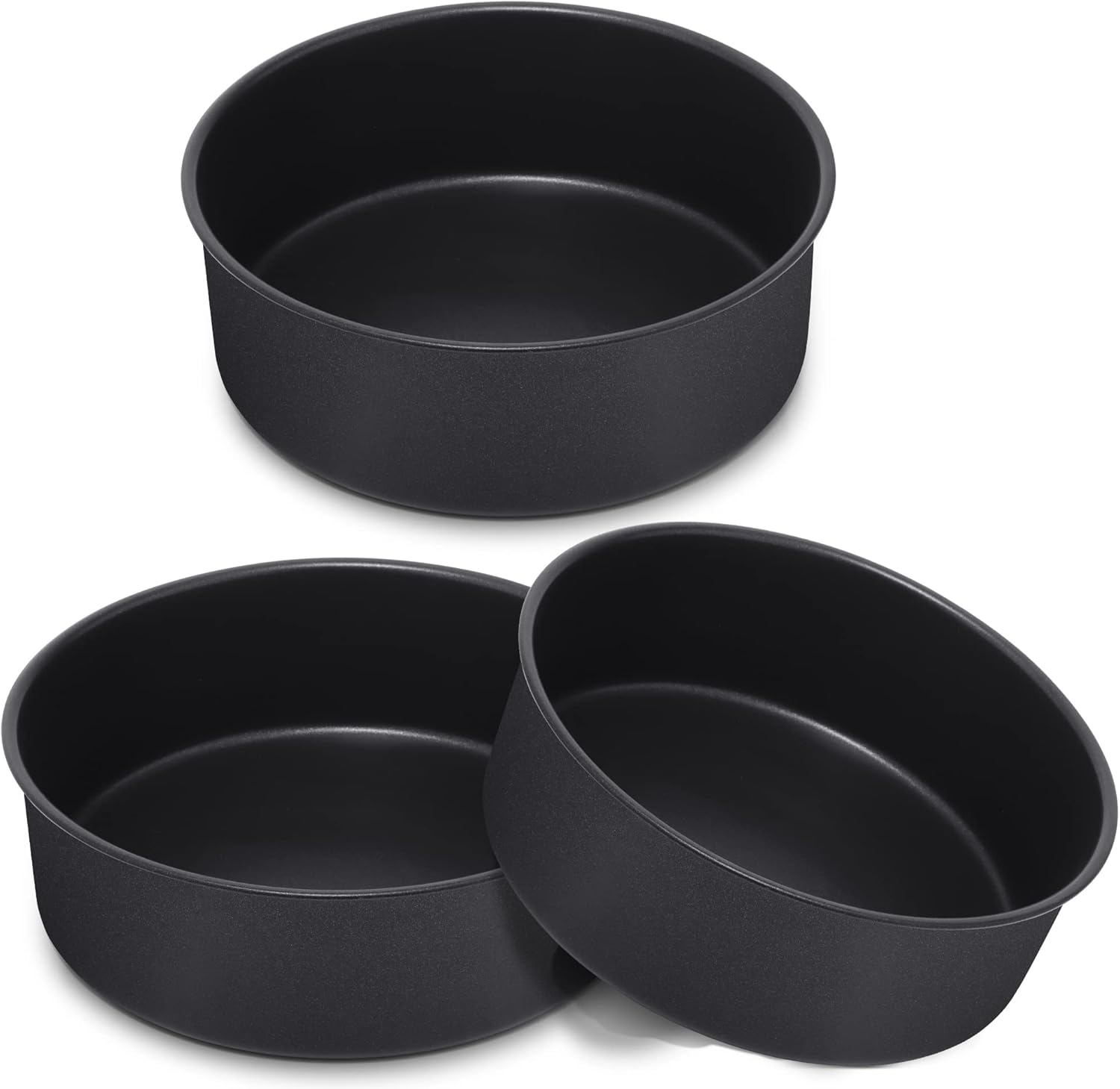 Amazon.com: TeamFar Round Cake Pans, 8 Inch Stainless Steel Black Non ...