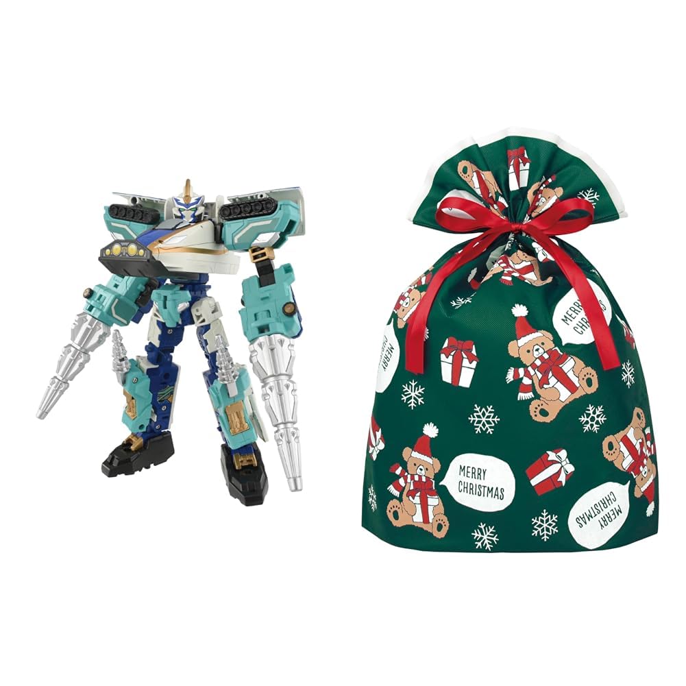 Amazon.co.jp: タカラトミー プラレール シンカリオンCW E7かがやき ドリルフォーム 電車 おもちゃ 3歳以上 + インディゴ クリスマスラッピングLL ギフトベア ダーク ...