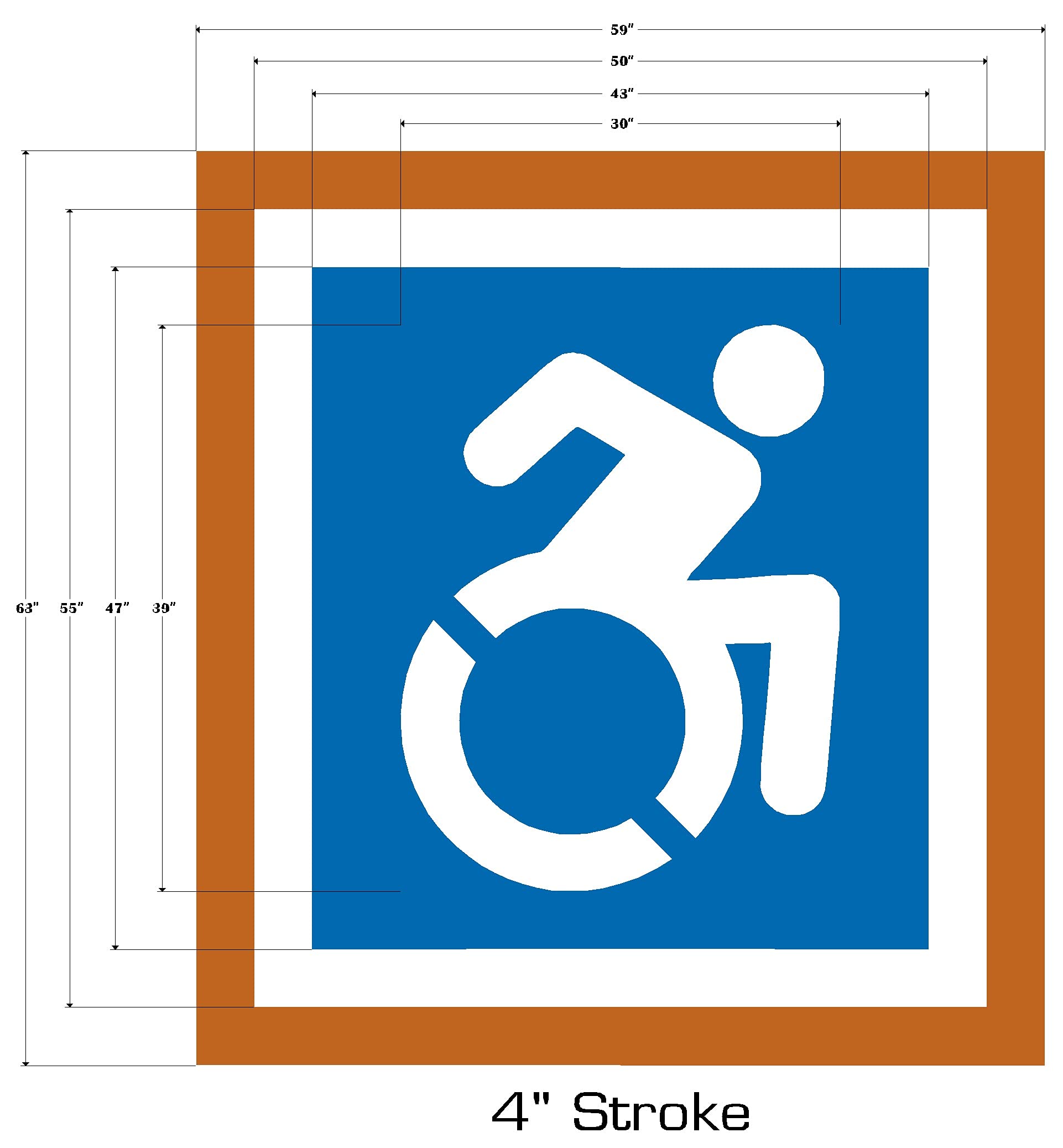 Snapklik.com : APS 39" NYSDOT Handicap Stencil Kit ADA Pavement ...