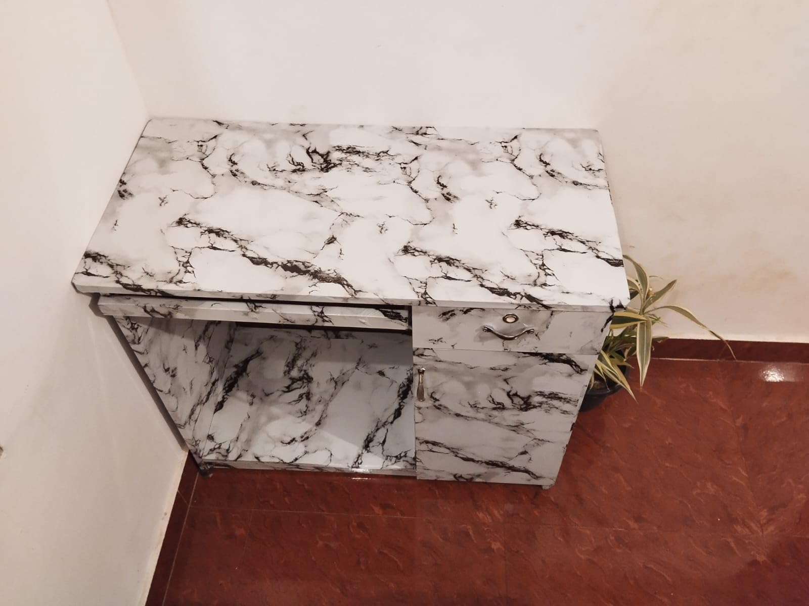 EARTHEMPIRE Wall Stickers Marble White Wallpaper for Furniture Kitchen ...