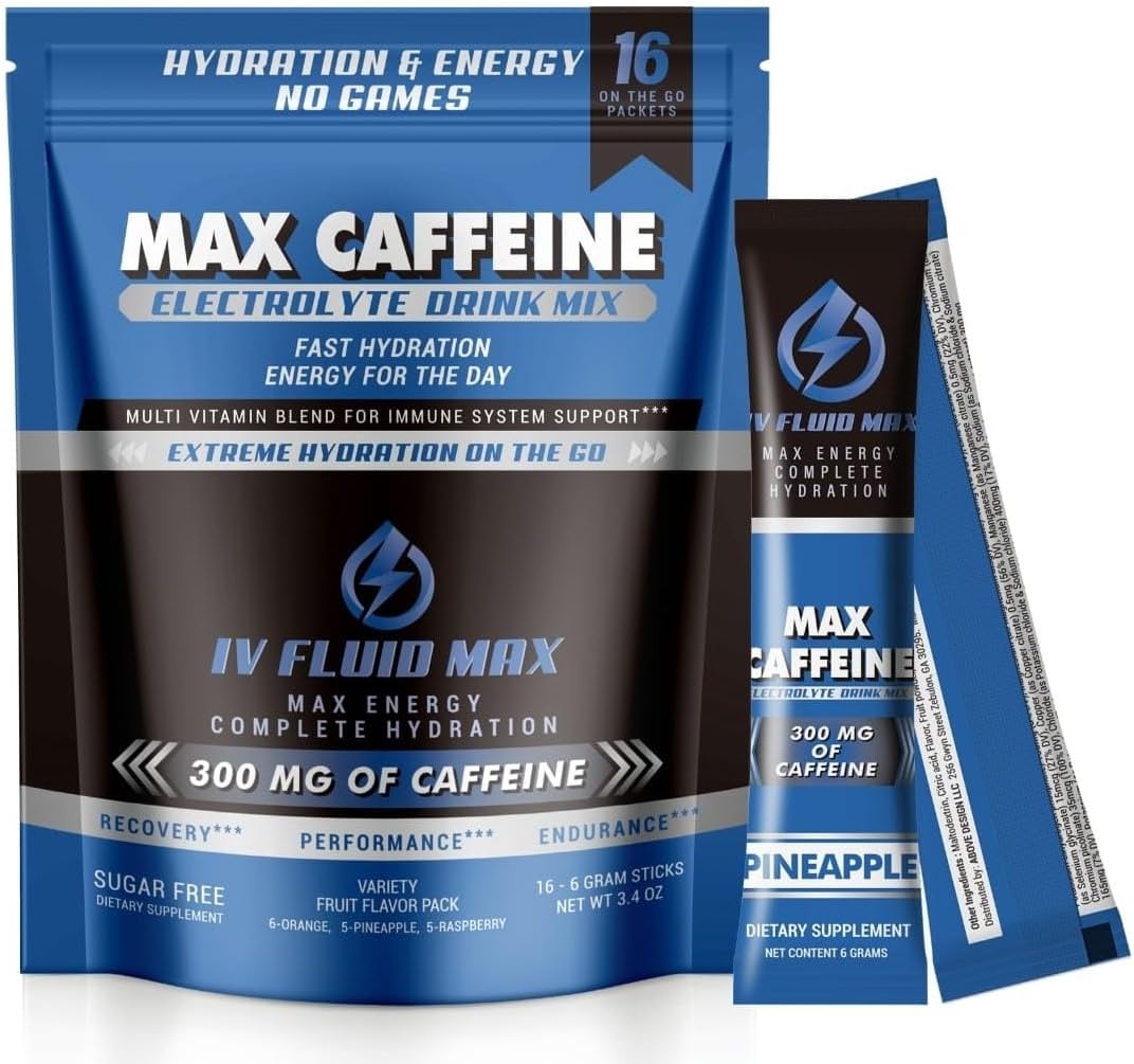Amazon.com: IV FLUID MAX - Hydration Acceleration - 300 mg Caffeine ...
