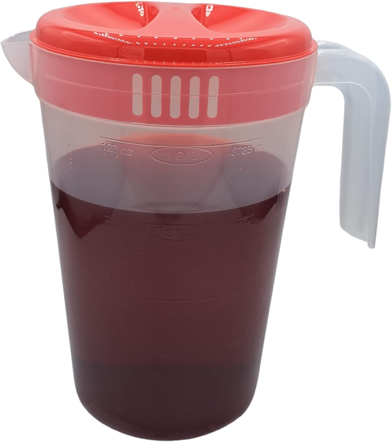 Amazon.com: 1 Gallon/4.5 Liter Round Clear Plastic Pitcher Jug With Lid ...