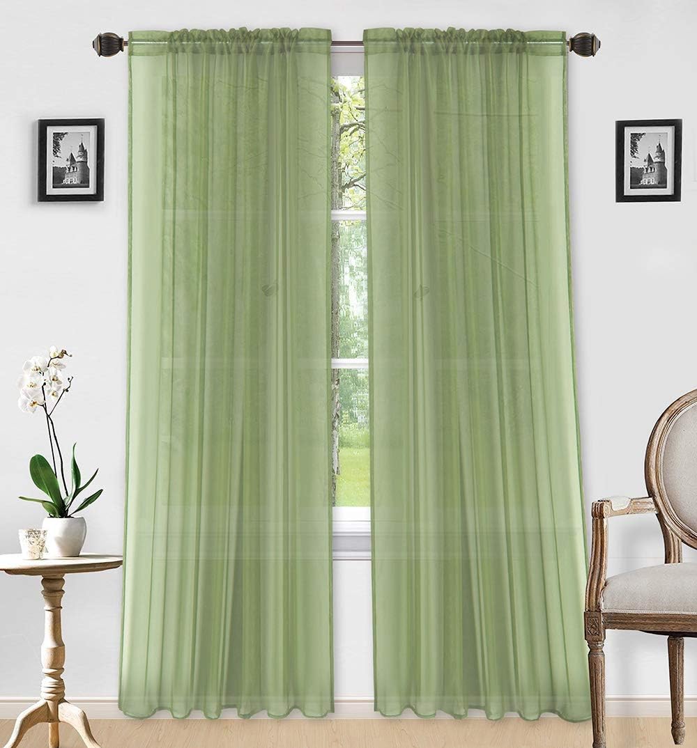 Amazon.com: LinenTopia Window Sheer Curtains - 2 Panels See Through ...