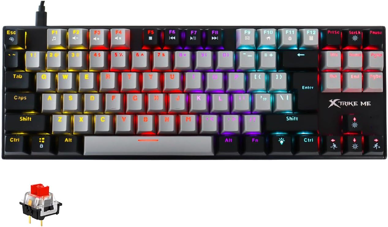 XTRIKE ME GK989A Gaming Mechanical Keyboard - Red Switches - Rainbow ...