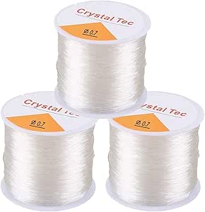 Amazon.com: 0.7mm Elastic Stretch Thread for Bracelets, 3 Rolls Elastic Bead Cord, Stretchy ...