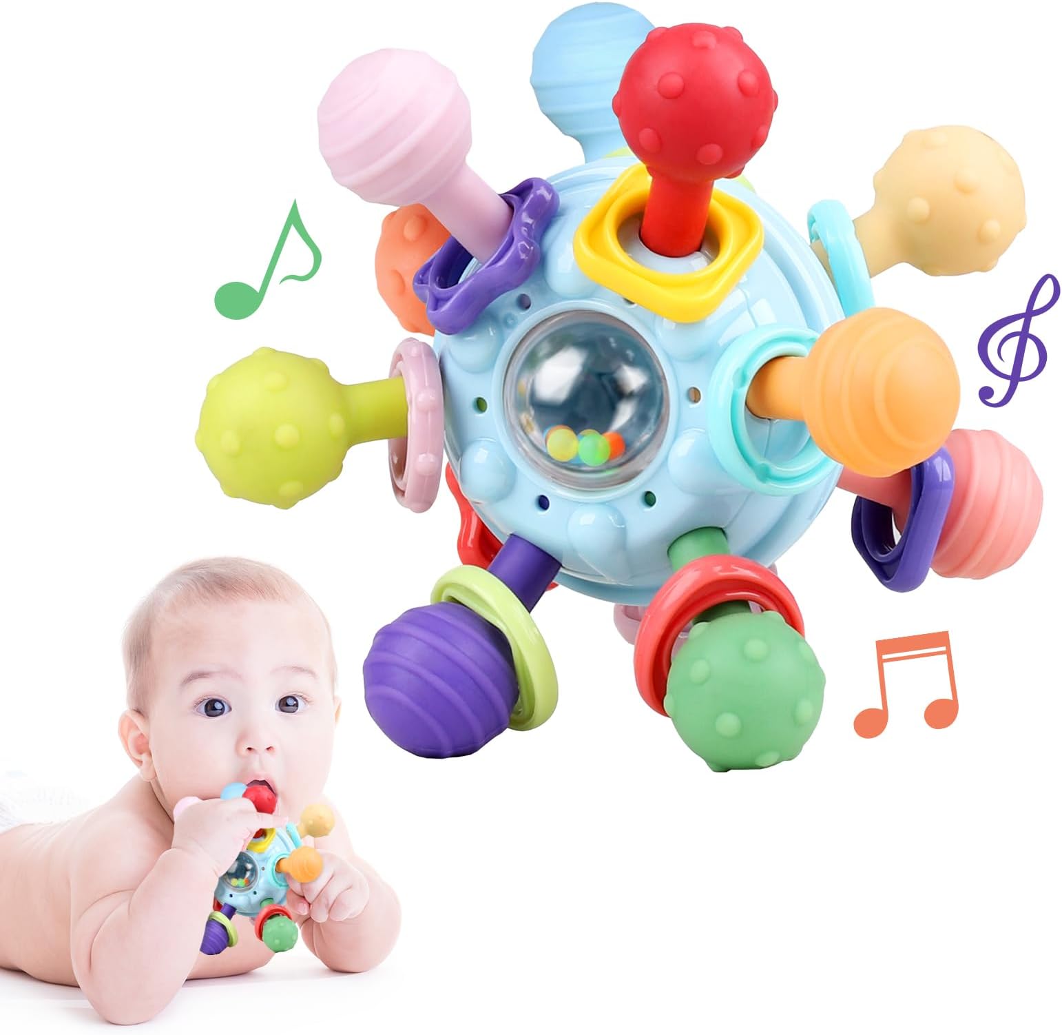 Amazon.com : Baby Easter Basket Stuffers Sensory Teething Toys ...