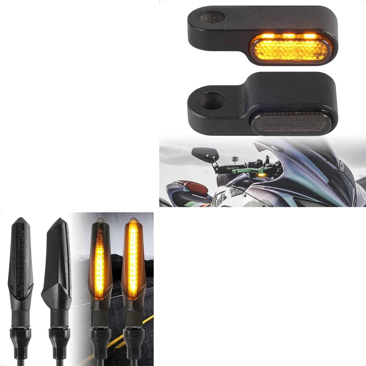 Amazon.com: evermotor Bundle Mini Handlebar LED Harley Turn Signals ...