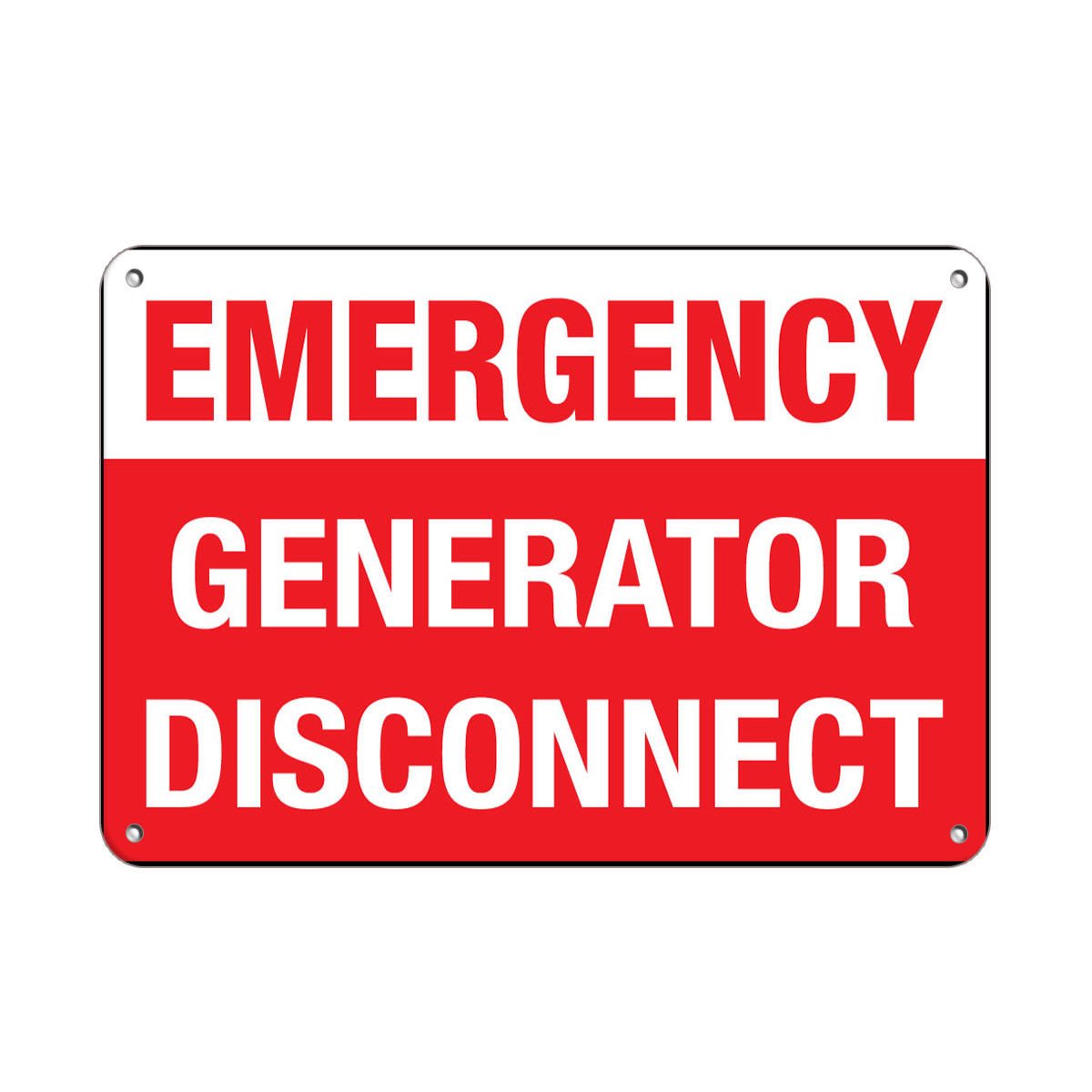 Amazon.com : Emergency Generator Disconnect Hazard Sign Hazard Labels ...