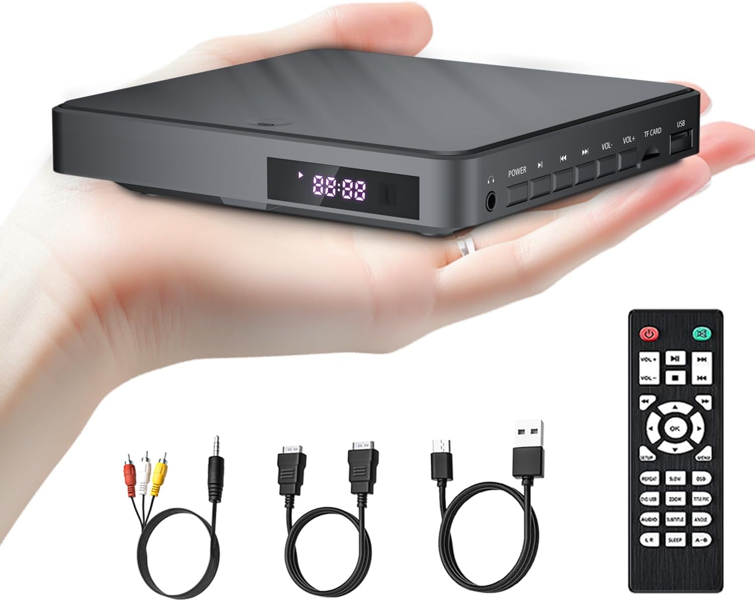 Desobry Lecteur DVD TV, Lecteur DVD HDMI avec entrées USB/TF ...
