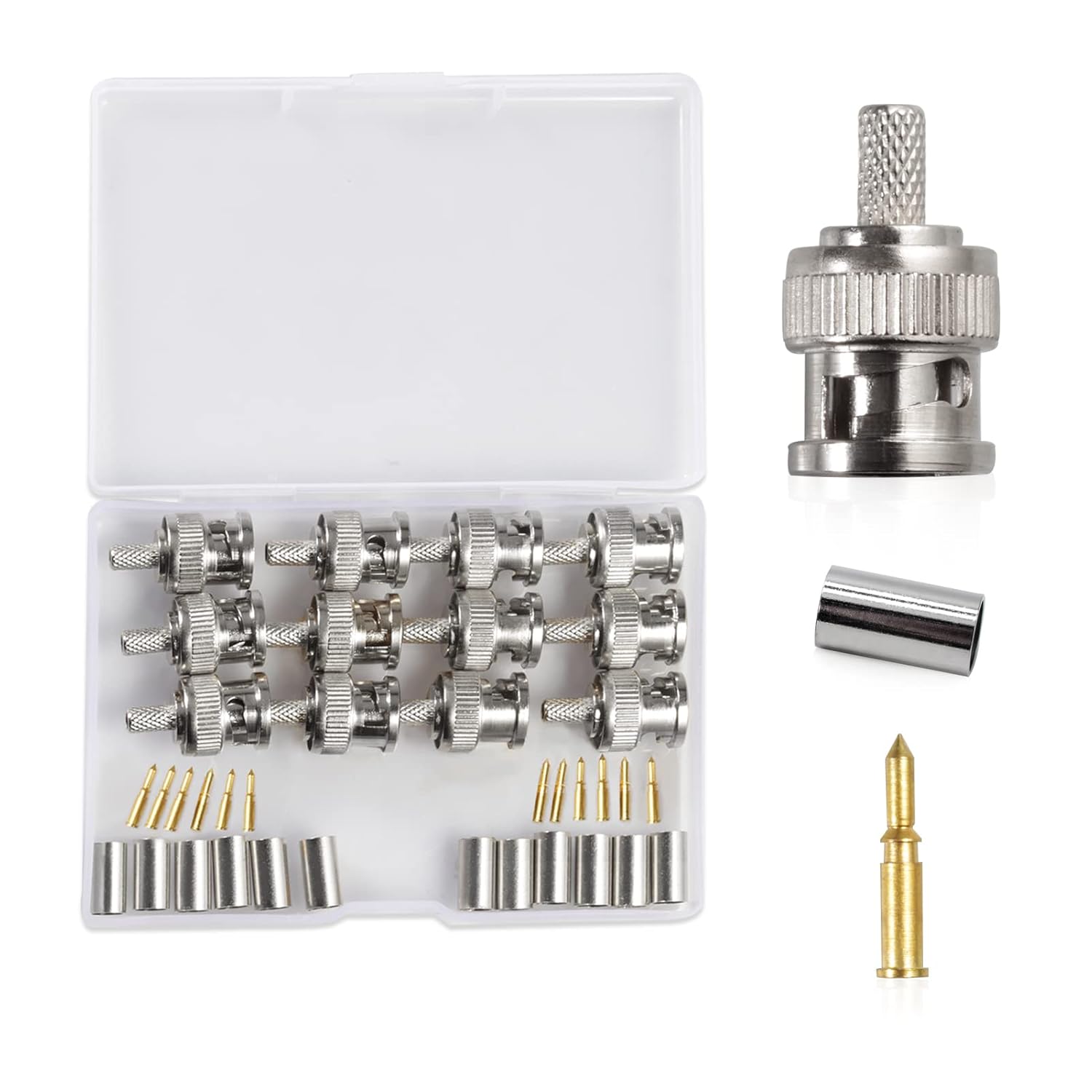 Amazon.com: SPEEDWOX Pack of 12 BNC RG58 Crimp Male Connector with ...