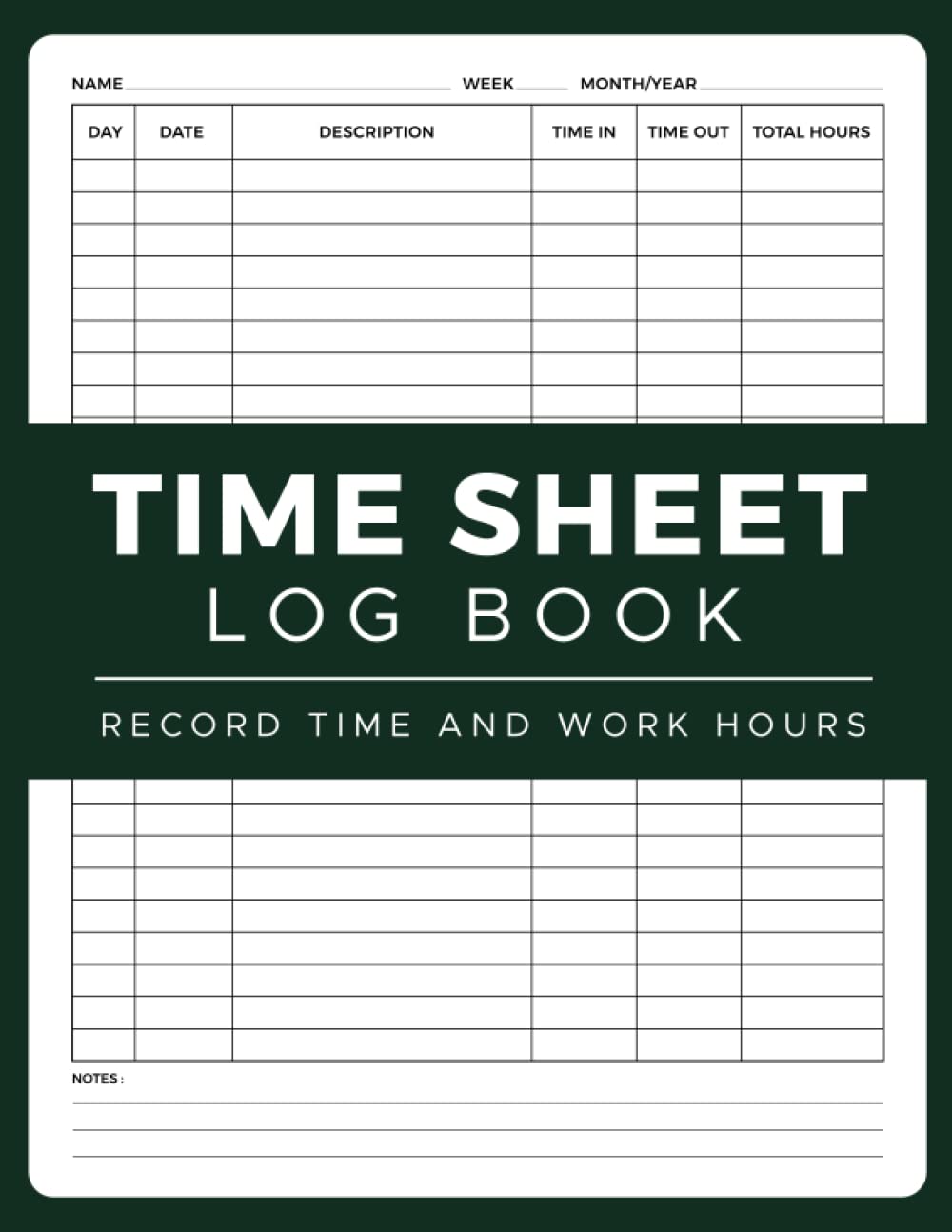 Timesheet Log Book: Daily Timesheet Log Book To Record Time and Work ...