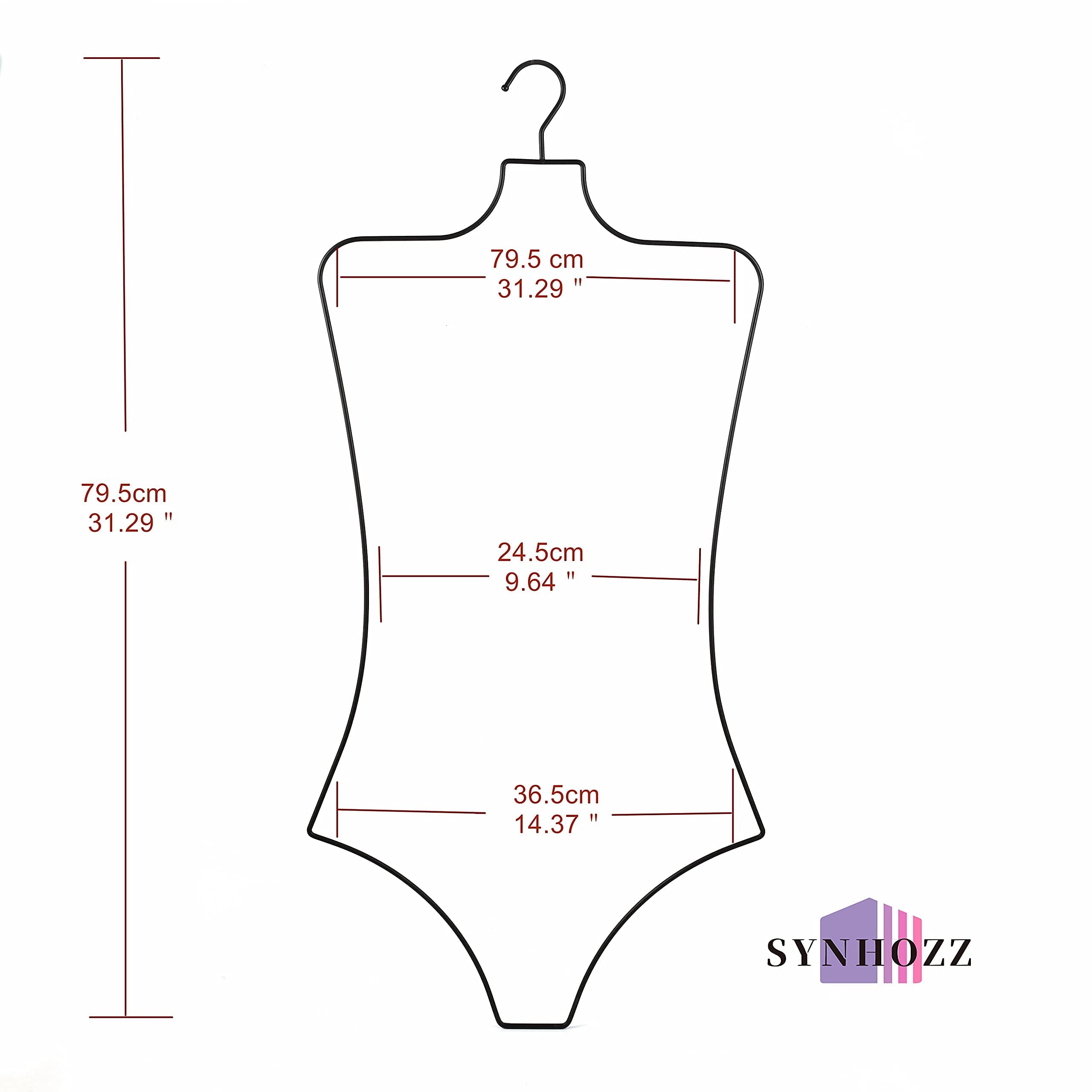Wire Body Shape Display Hangers (Black) 10 Pack Metal Bikini Swimsuit ...